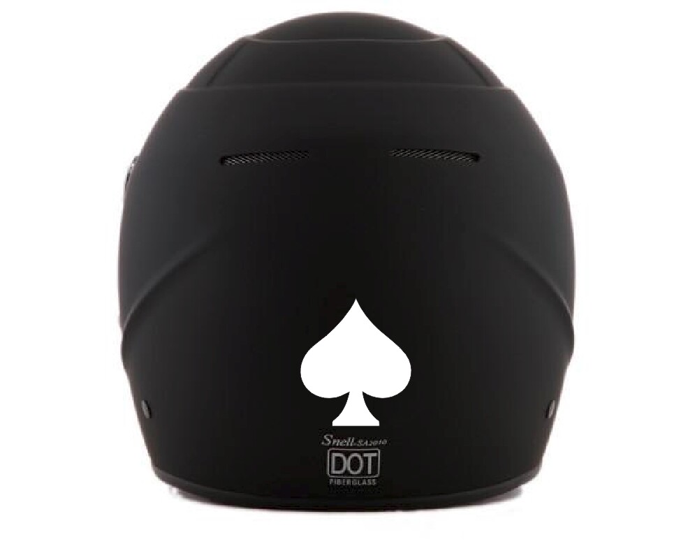 Motorcycle Helmet ACE OF SPADES Vinyl Decal Sticker Reflective GLOSS ...