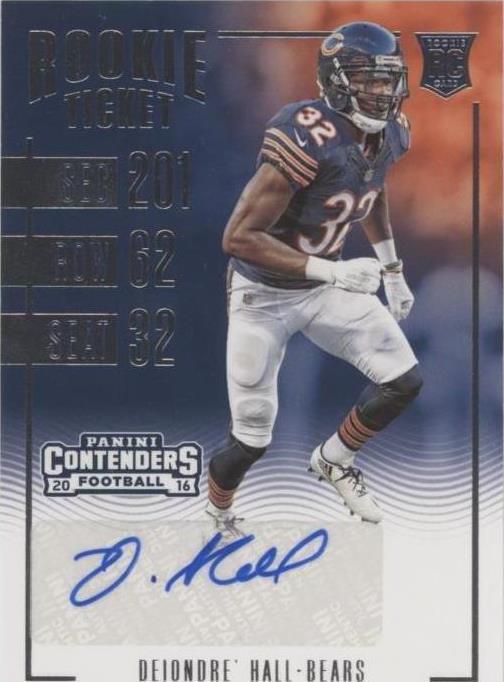 2016 Panini Contenders - Rookie Ticket Deiondre' Hall #246 (AU, RC) for ...