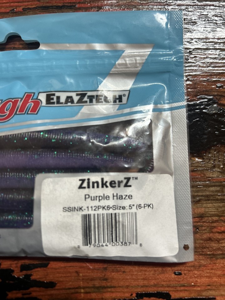 Z-Man ZinkerZ 5 inch Soft Plastic Stick Bait 6 PK Purple Haze | eBay