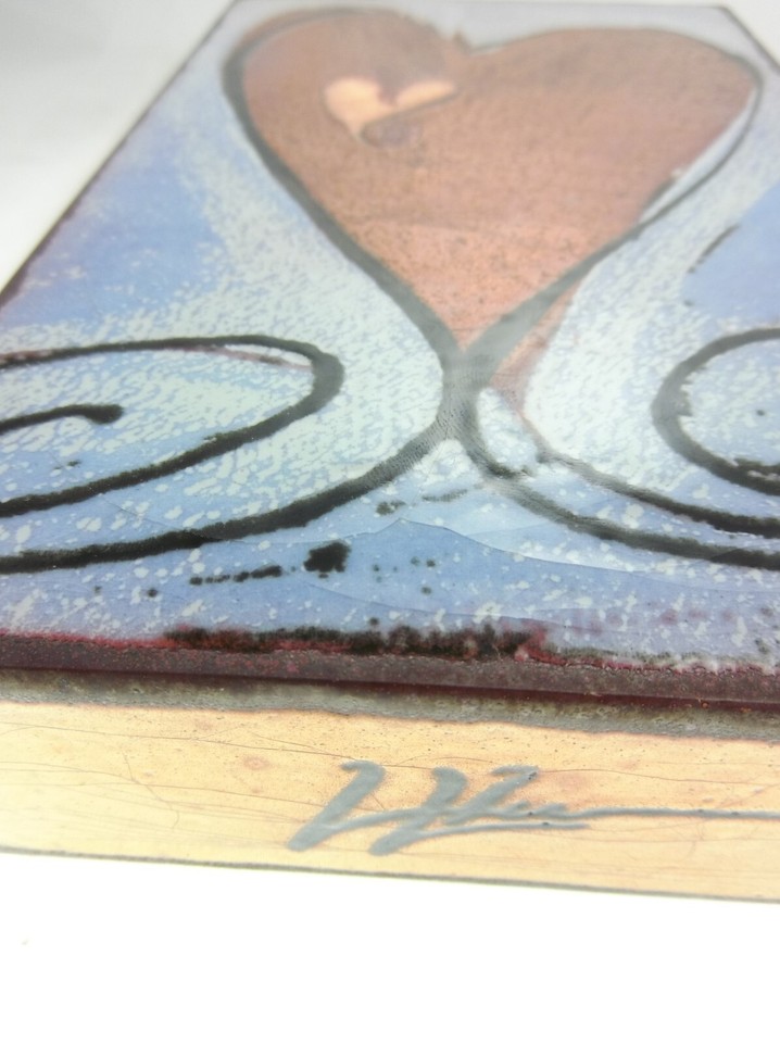 Houston Llew Spiritiles Turner Heart II Hanging Wall Tile Art Glass ...