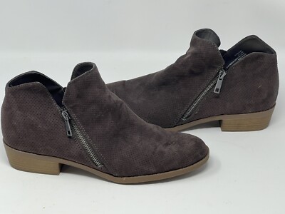 Universal Thread Goods Co BROWN Microsuede Suede Zip Side Booties SZ 11 ...