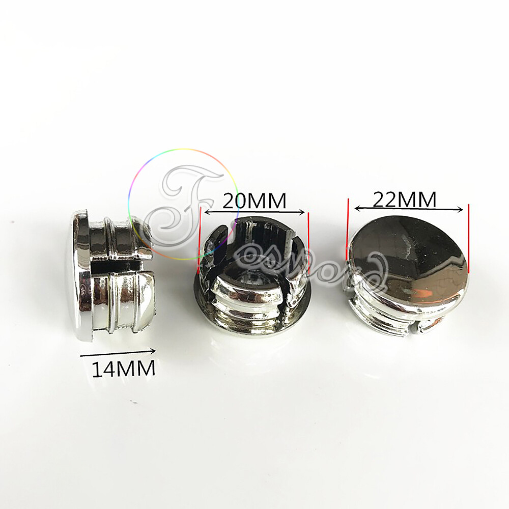 Silver Tube Inserts Pipe Plugs Chrome Metal Capped Round Blanking Bungs ...