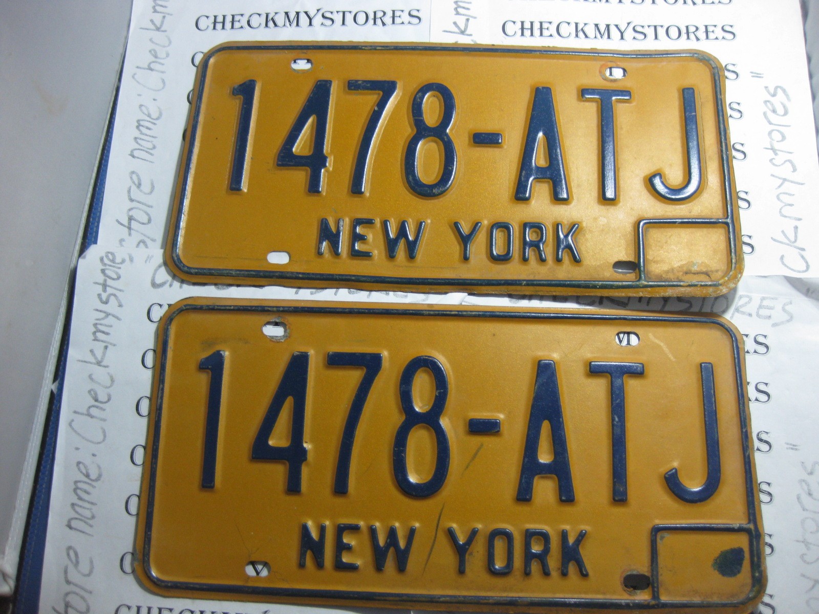 VINTAGE NY NEW YORK STATE PLATE #1478 ATJ PLATES (2) | eBay