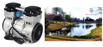 1.5 HP 7 CFM Large Pond Aeration Compressor. Pond Aerator. 6+ Diffuser ...