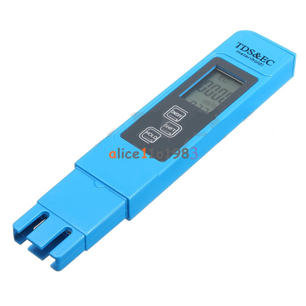 Blue EC-1 Water Quality Test Meter Digital Tool TDS&EC Temperature 0 ...