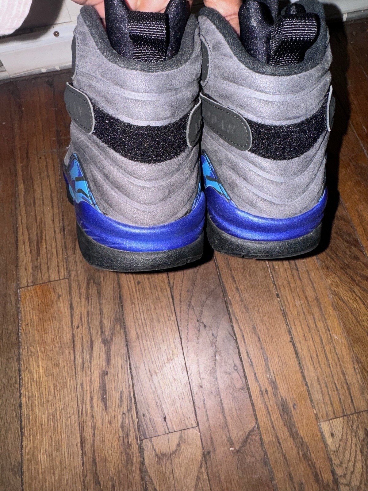 Nike Air Jordan 8 Retro Aqua 2015 OG VIII Black Purple 305381–025 Men ...