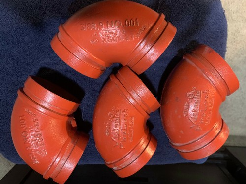 (4)Victaulic Elbow Firelock 3" 90 .001 Fire protection fittings | eBay