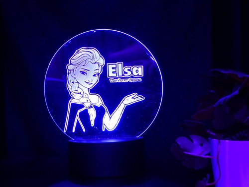 Frozen Elsa Night Light 8 Colours LED Lamp USB Custom Gift | eBay