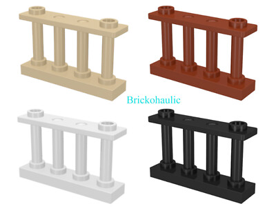 Lego Fence 1 x 4 x 2 Spindled with 2 Studs Parts Pieces Lot ALL COLORS ...