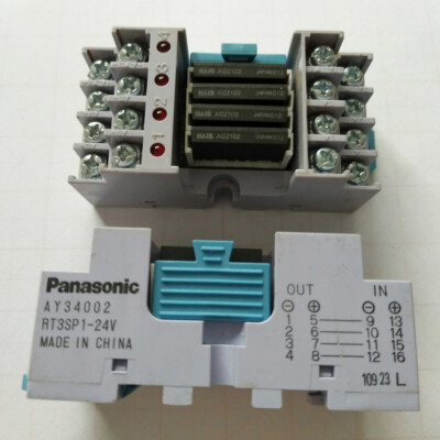 1PC AY34002 RT3SP1-24V Panasonic Relay Unit W/ 4 pcs AQZ102 Relays ...