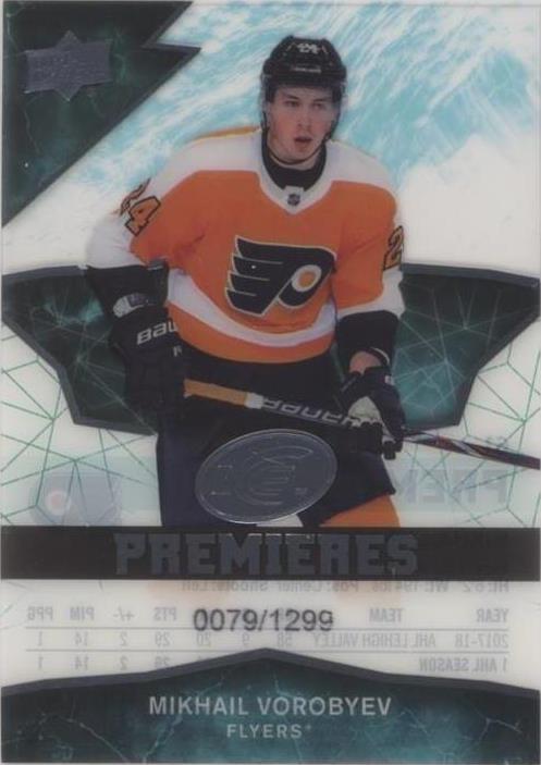 2018-19 Upper Deck Ice - Ice Premieres Mikhail Vorobyev #61 /1299 (RC ...