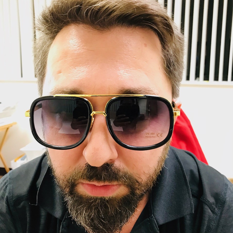 Men's Sunglasses Rapper New Oversize Fashion Square Women Designer Flat ...