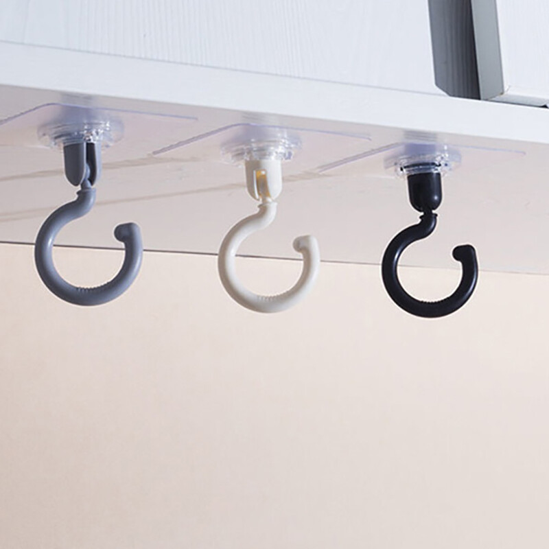 4pcs Rotatable Hooks Adhesive Hook Ceiling Strong Bearing Stick Rack ...