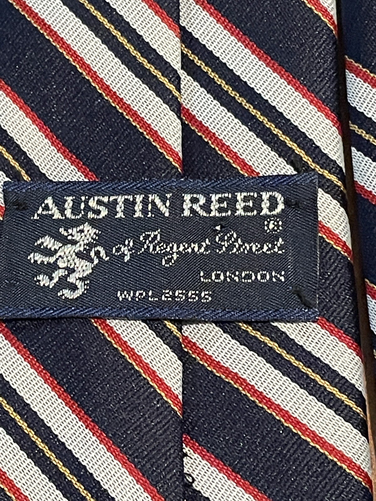 Pair of Vintage Austin Reed London Men's striped ties - red, blue, gold ...