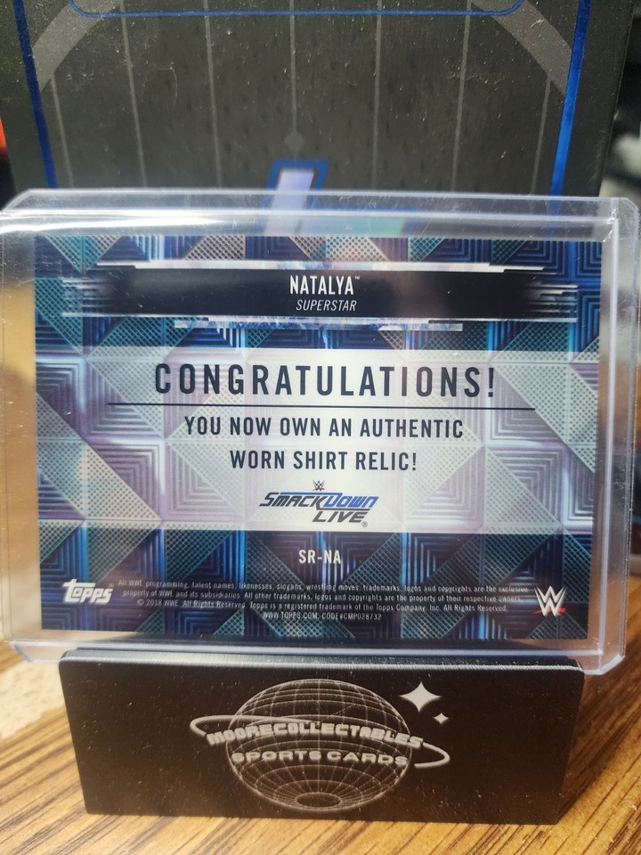 2018 Topps Wwe Natalya 1/1 Ring Worn Shirt Relic Logo Patch SICK PATCH ...