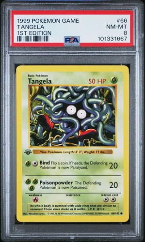 PSA 8 - Pokemon Card - Base 66/102 - TANGELA (common) *1st Edition ...