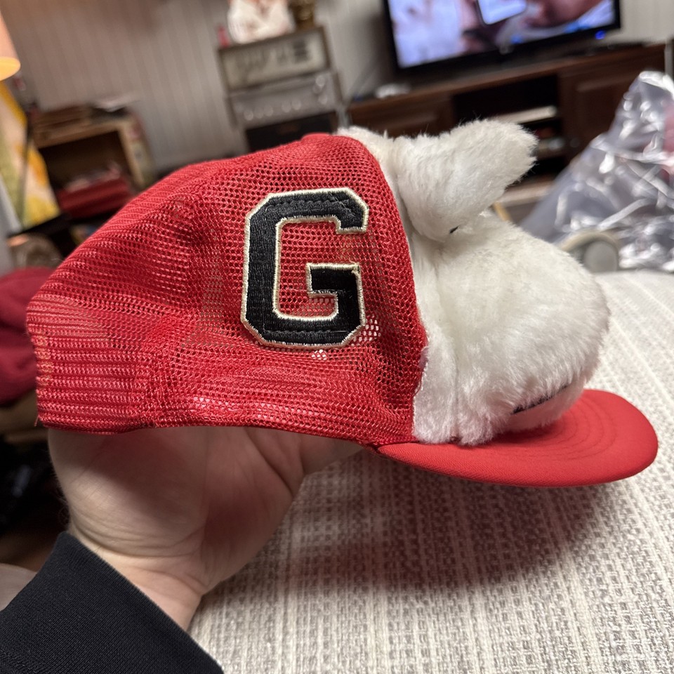 Vintage UGA Georgia Bulldog Plush Gameday Hat Tailgate Frat 70s Athens ...