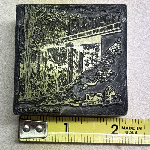 Vintage Print Printing Block The New Garry Bridge Scotland Rare ...