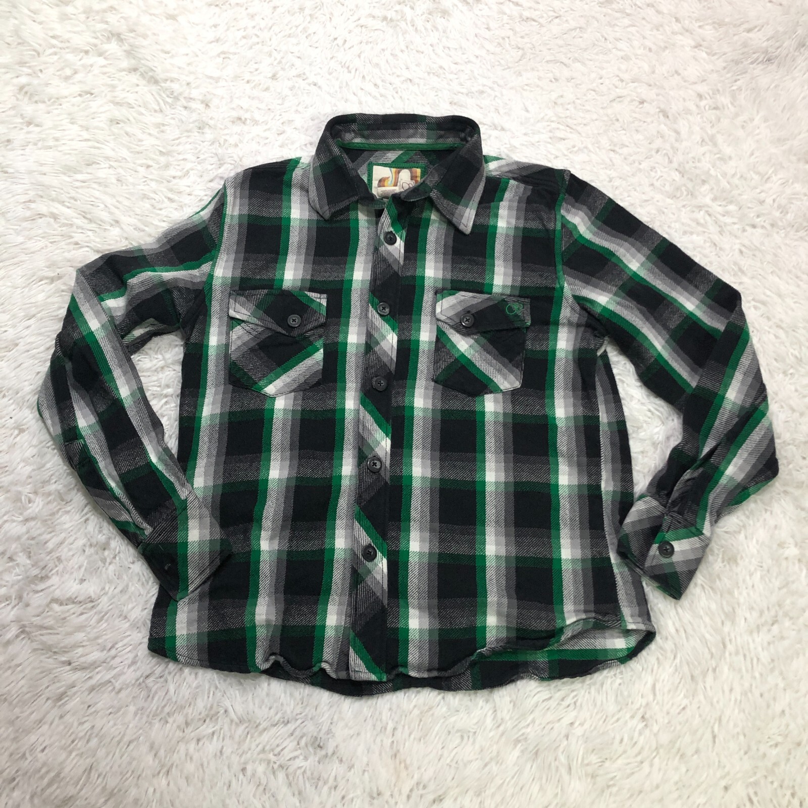 Vintage Op Ocean Pacific Flannel Shirt Mens Medium Gr… - Gem