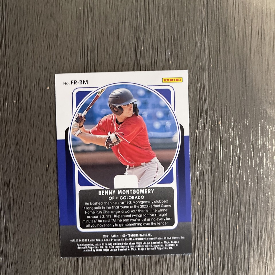 2021 Panini Contenders Baseball-First Rounders-Benny Montgomery #FR-BM ...