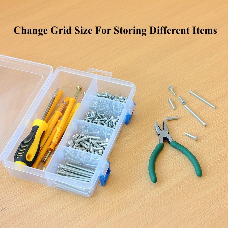 3 Pack Plastic Parts Storage Case And Adjustable Divider Box For ...