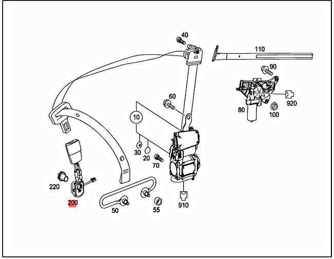 MERCEDES 204 C250 Coupe Left Seat Belt Buckle Driver Side 2078601769 ...