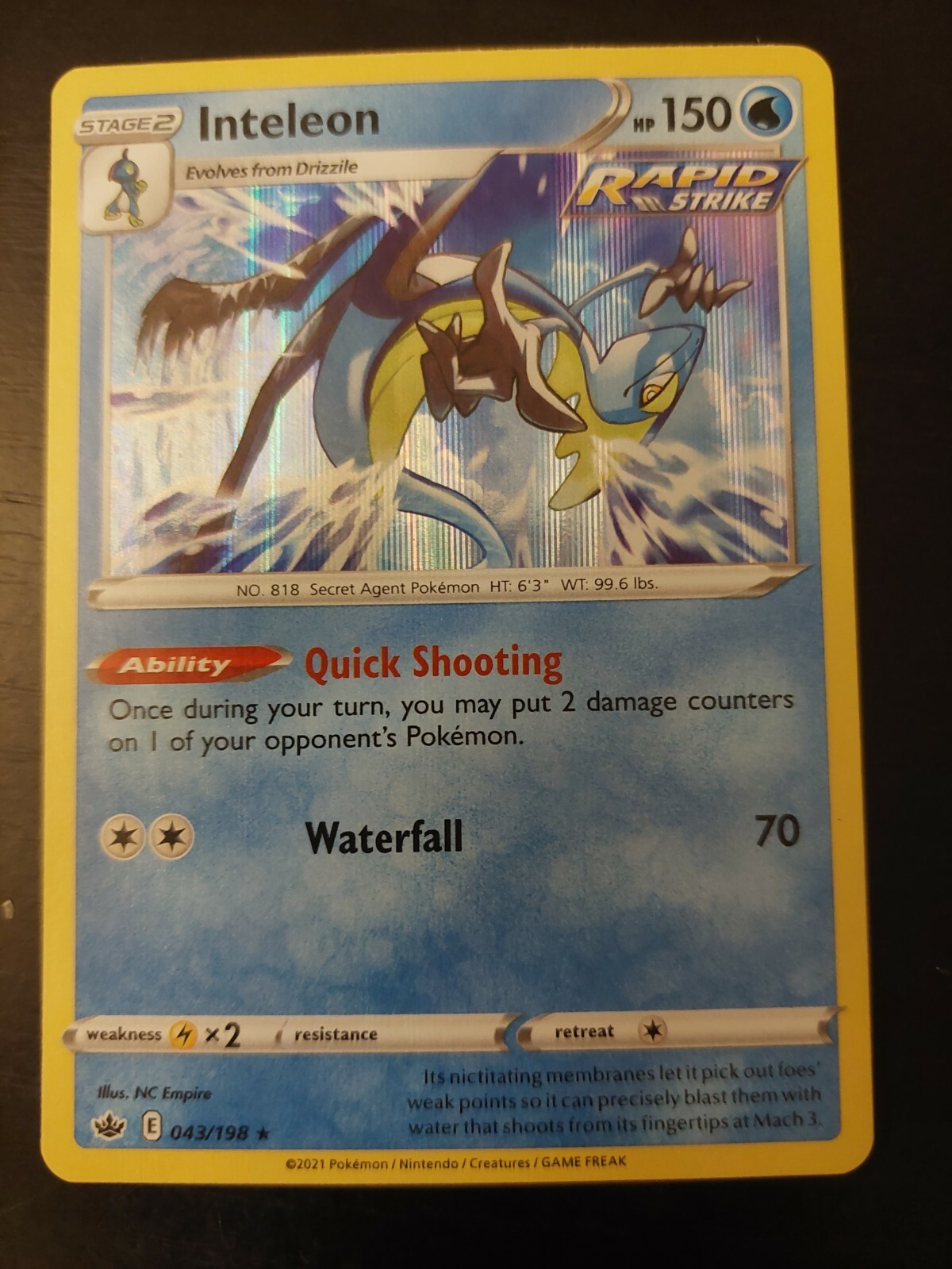 Inteleon (43/198) Holographic Pokemon Card | eBay