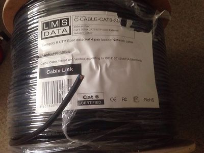 50m External, Underground, Outdoor Network Ethernet Cat 6 Cable - Solid ...