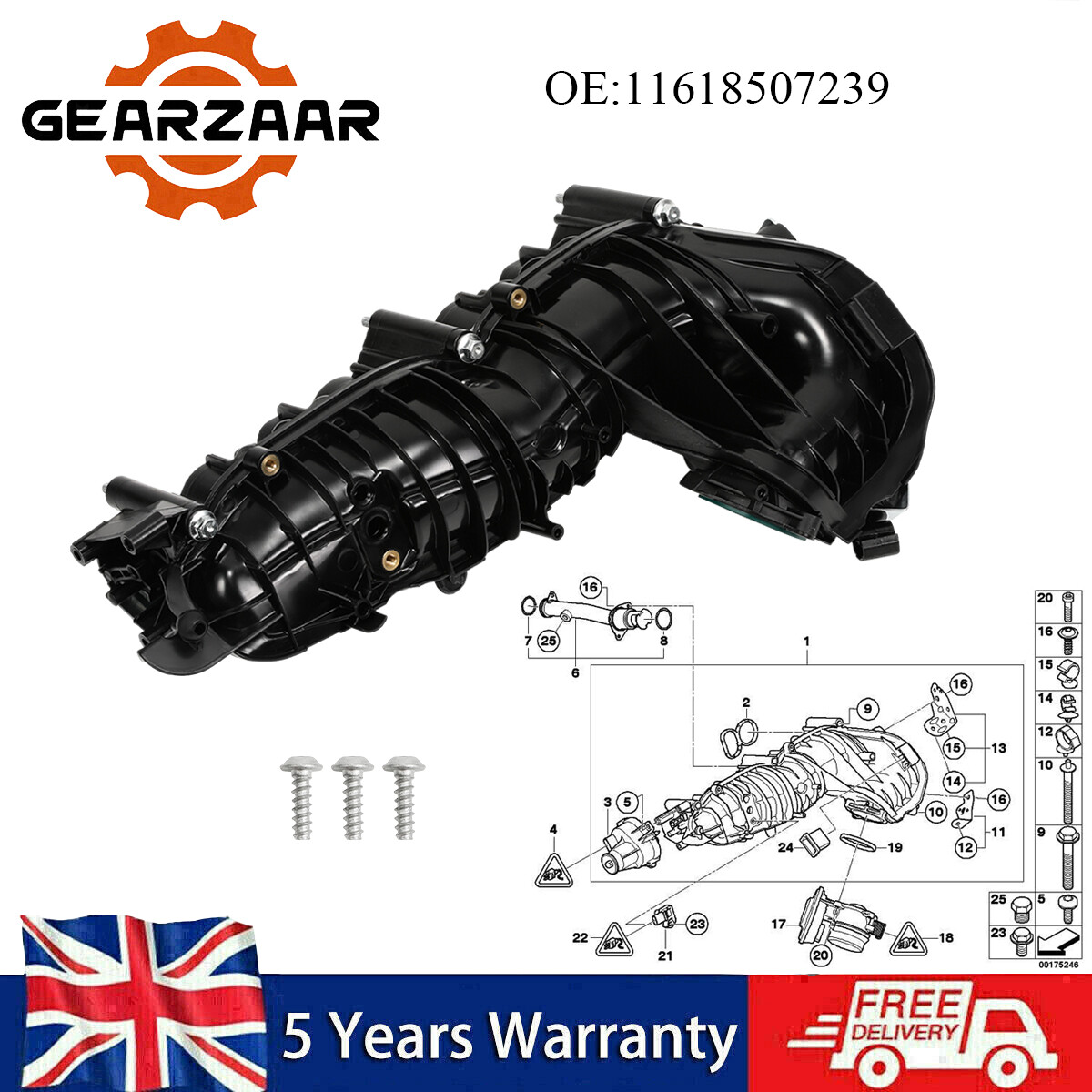 Intake Inlet Manifold inc Swirl Flaps For BMW 1 3 5 Series X1 X3 N47 ...