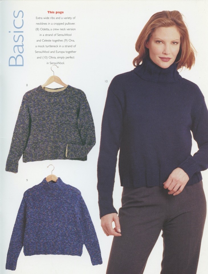 Berroco Knitting Pattern Book Brochure 185 Basics 4 Sweaters 3 Ways | eBay