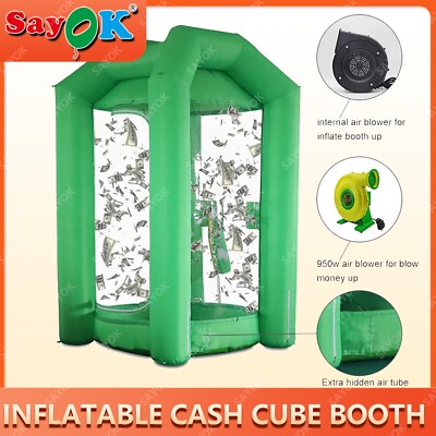NEW Inflatable Money Machine Booth Inflatable Cash Cube Machine W/Air ...