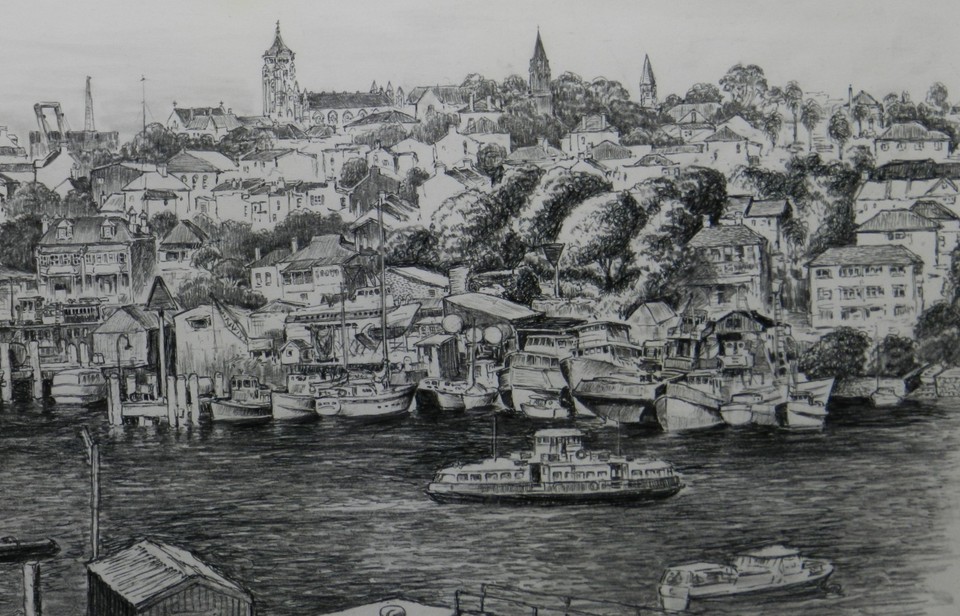 Cedric Emanuel (1906-95) 1975 Original Pencil Drawing Mort Bay Balmain ...