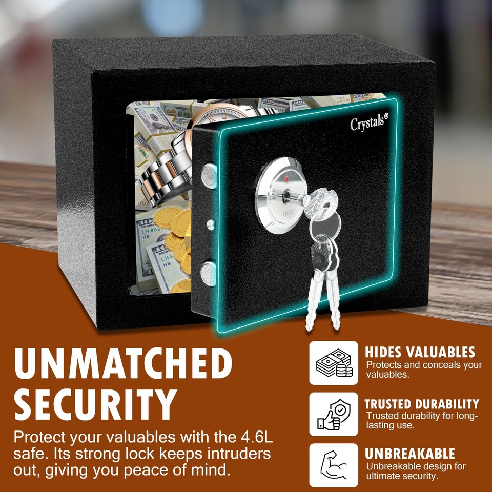 SECURE FIREPROOF STEEL SAFE HIGH SECURITY OFFICE MONEY SAFE BOX HOME ...