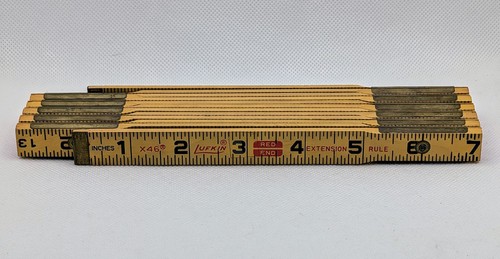Vintage Lufkin X46 Red End Extension Rule 72” Folding Wood Ruler 6 ft ...
