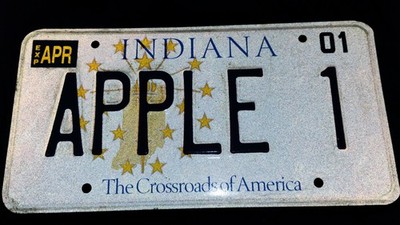 Indiana License Plate APPLE Vanity Plate 2001 | eBay