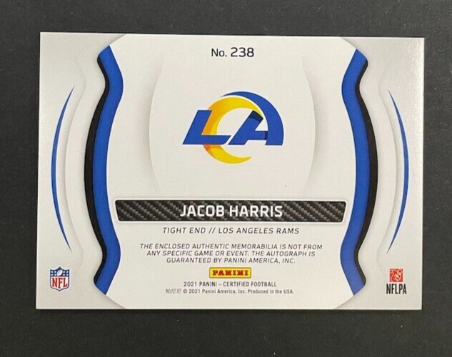 2021 Panini Certified - Jacob Harris #238 Los Angeles Rams - RPA /199 ...