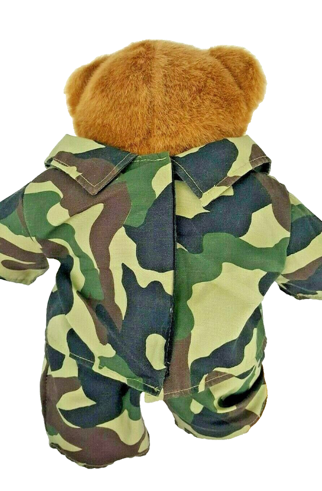 Build A Bear Brown Bear 15" Army Plush Stuffed Animal BABW Camo ...