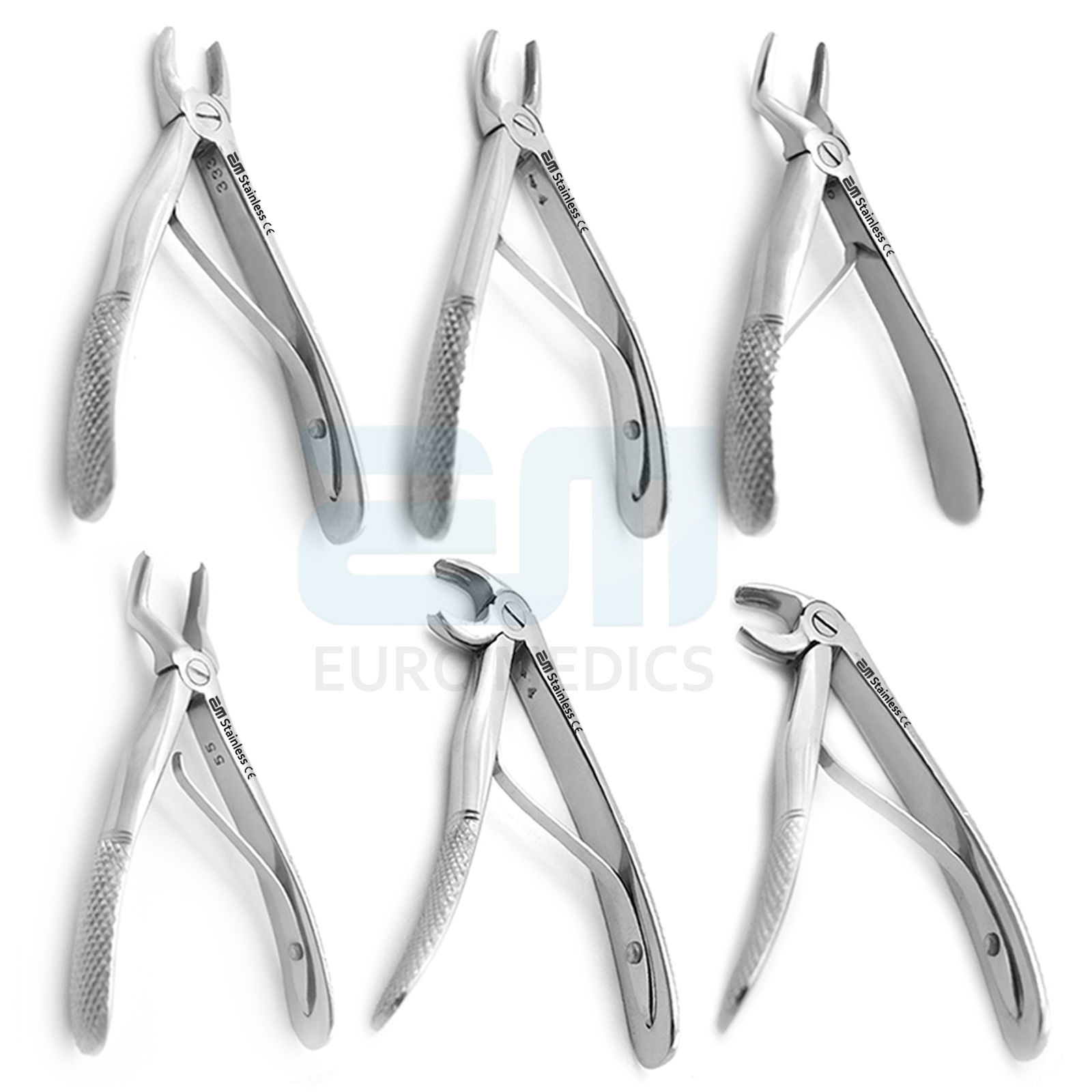 SET OF 6 CHILDREN TOOTH EXTRACTION FORCEPS UPPER & LOWER LOWER MOLAR ...