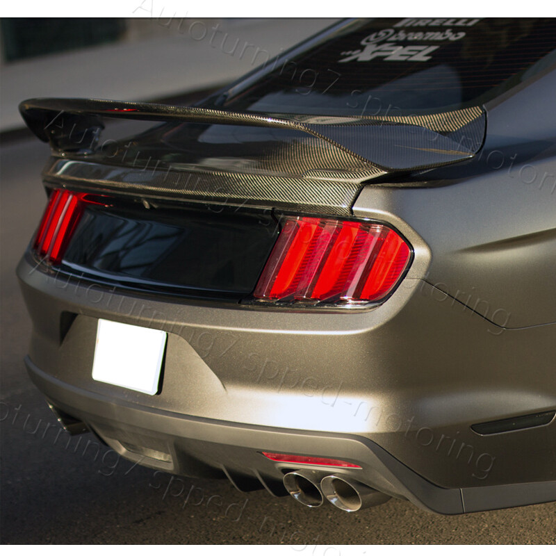 For 2015-22 Ford Mustang GT GT350R Real Carbon Fiber Rear Trunk Spoiler ...