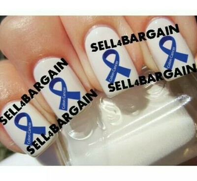 Blue Ribbon Colon Cancer Awareness》Nail Art Decals | eBay