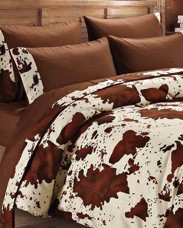 CHOCOLATE RODEO! SHEET SET FULL SIZE WESTERN BEDDING 6 PC LODGE ...