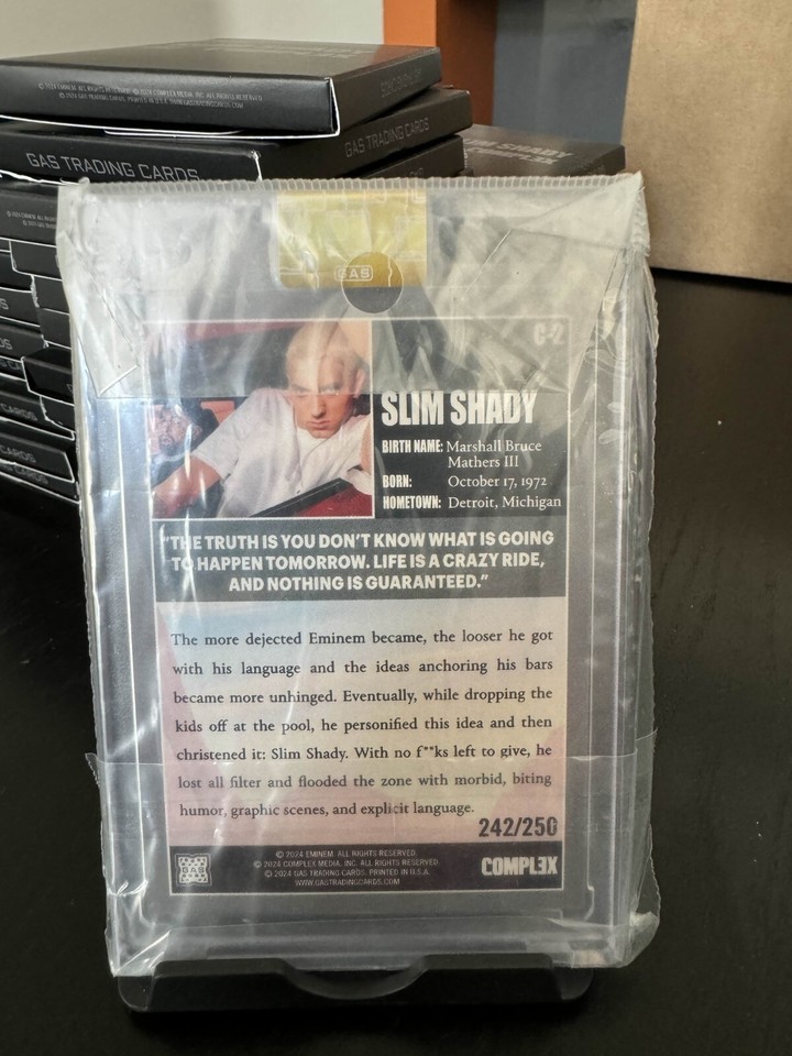 2024 COMPLEX EMINEM GAS Trading Card /250 SLIM SHADY Rap Music Hobby ...