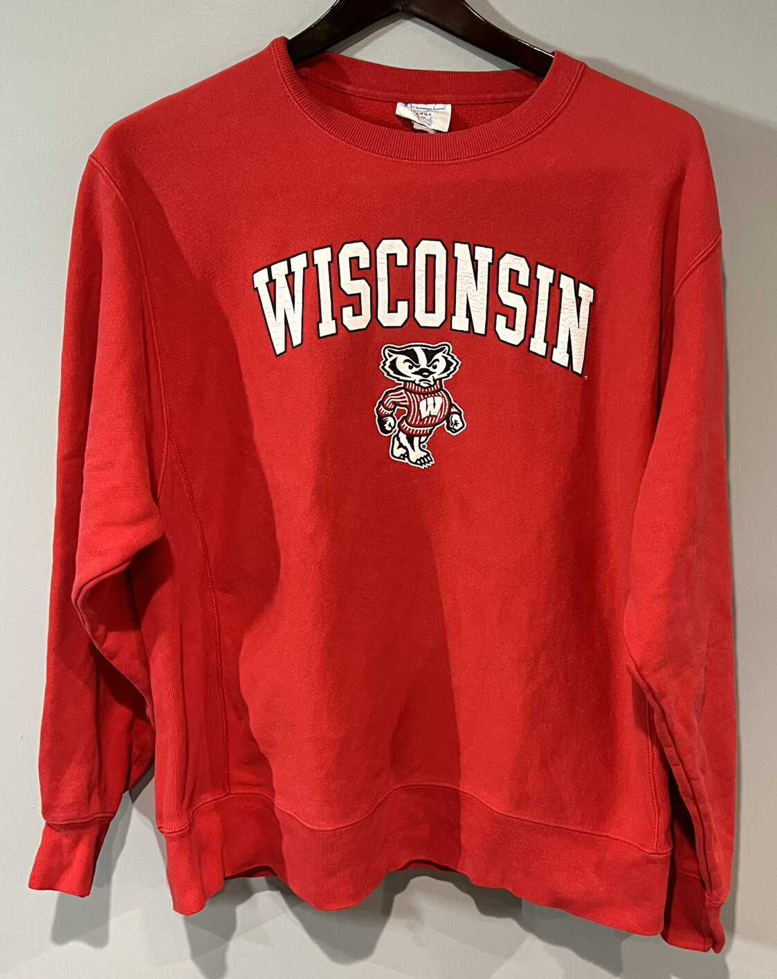 Vintage Wisconsin Badgers Bucky Logo Champion Red Rev… - Gem