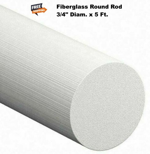 Fiberglass Round Rod Solid Stock 3/4" x 5 Ft Long ISO Natural Color | eBay