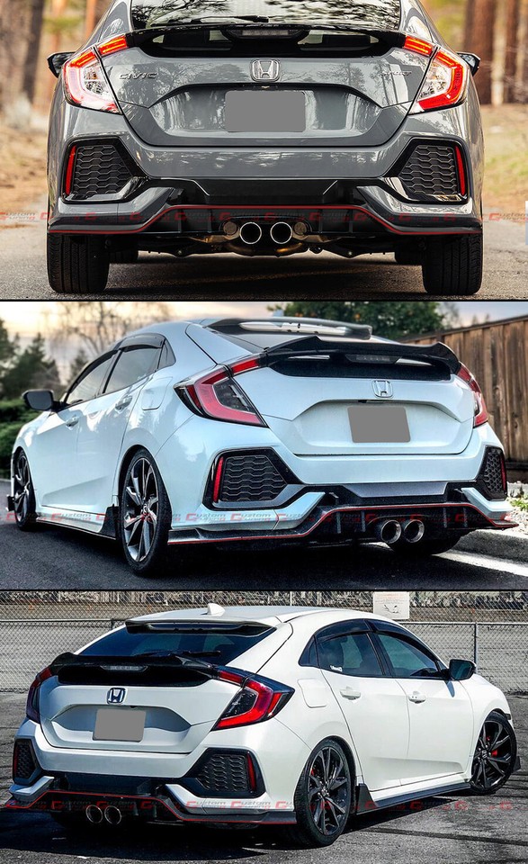 FOR 17-2021 HONDA CIVIC FK7 5D HATCHBACK SPORT TYPE-R STYLE REAR BUMPER ...