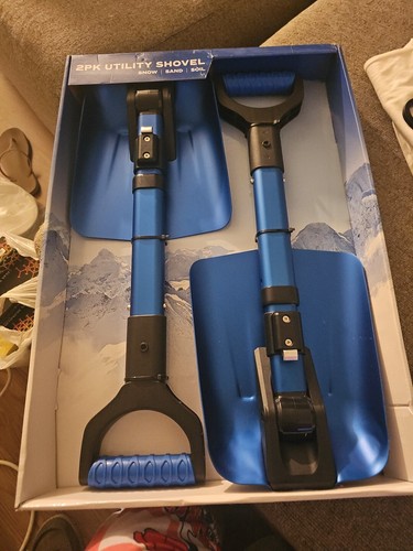 BirdRock Home Emergency Blue Utility Shovel 2 Pack For Snow Sand And ...