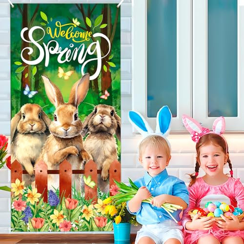 Spring Door Cover Decorations Welcome Summer Spring Door Banner Cover ...