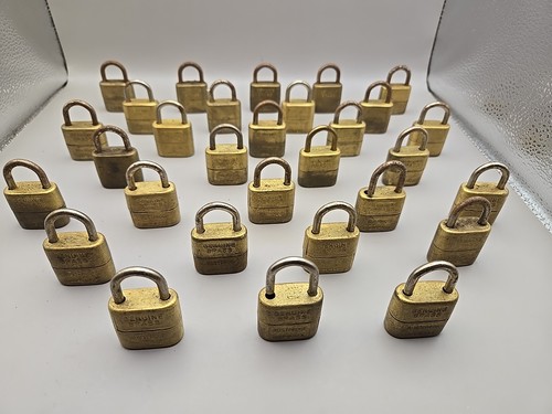Lot of 30 Vintage Padlocks Labeled "GENUINE BRASS RUSTPROOF" No Keys | eBay