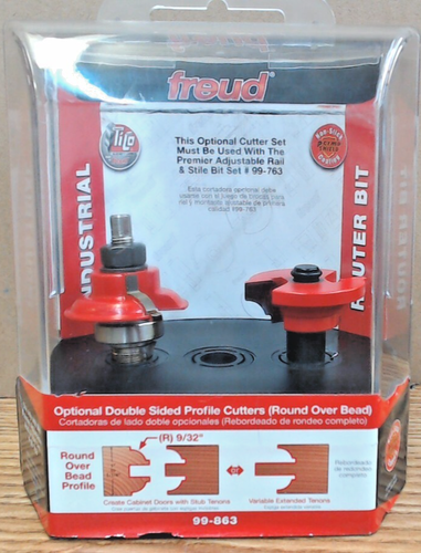 Freud Premier Adjustable Rail & Stile Bit 1/2" Shank - Shaker Profile ...