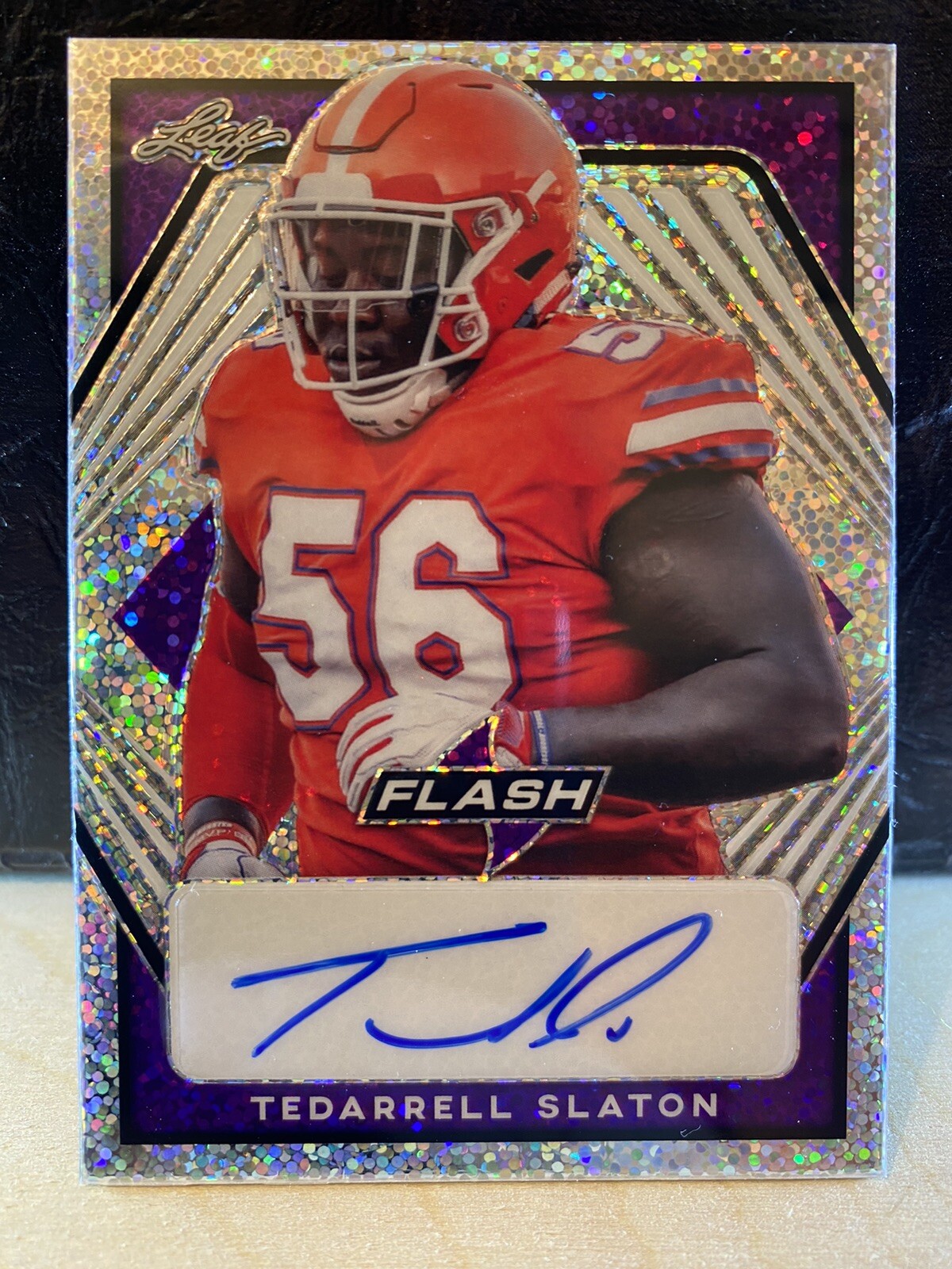 2021 Leaf Flash - Portrait Autographs Purple #PA-TS3 Tedarrell Slaton ...